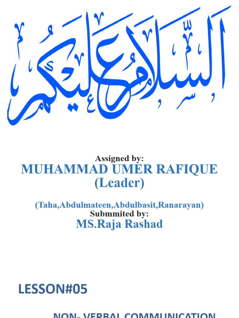 Saith Muhammad Umer Rafique-1 | PDF | Nonverbal Communication | Communication