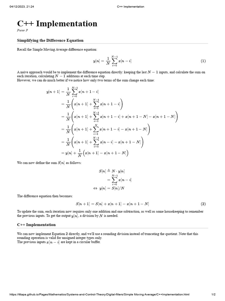C++ Implementation | PDF | Algorithms | Computer Engineering