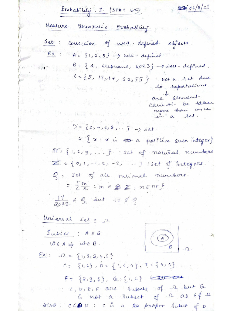 Probability 1 - Measure Theory | PDF
