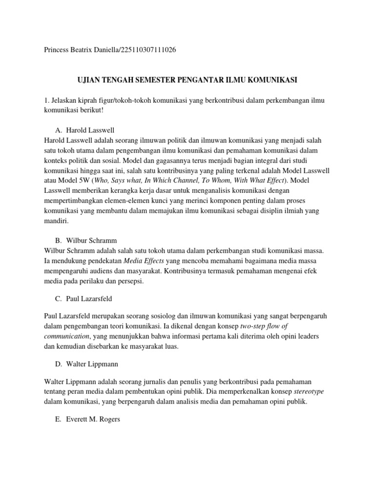 UTS PIK - Princess Beatrix Daniella | PDF | Seni & Disiplin Bahasa | Sejarah