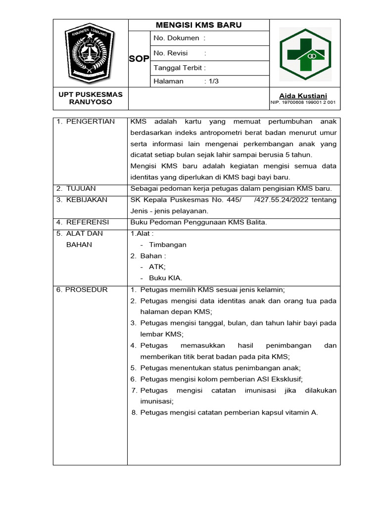 Sop Mengisi KMS Baru (TND) | PDF