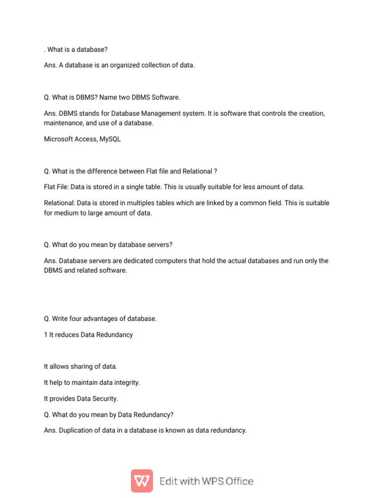 What Is A datab-WPS Office | PDF | Relational Database | Databases