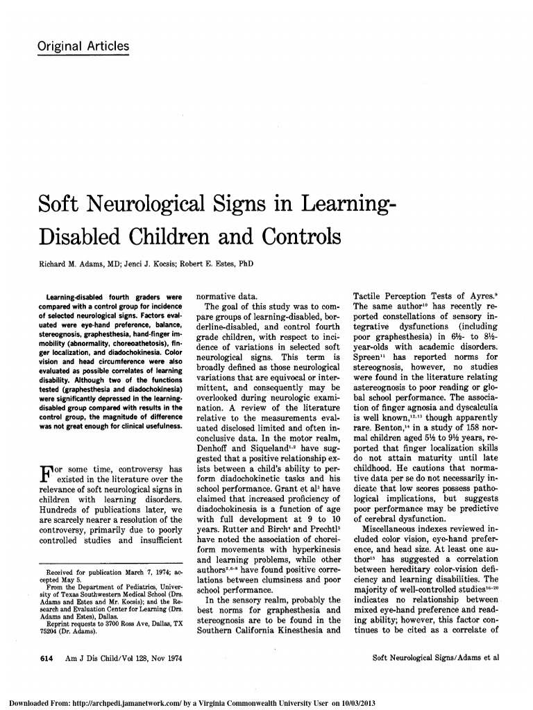 Adams 1974 | PDF | Learning Disability | Intelligence Quotient