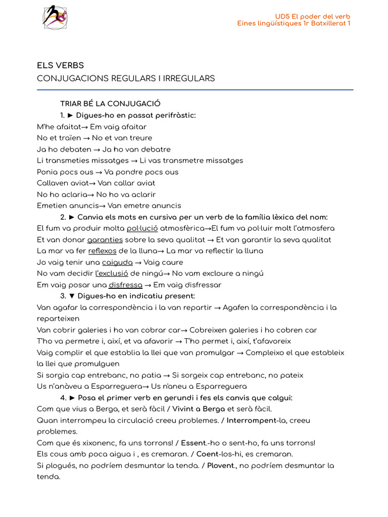 Exercicis Pràctics Verbs Irregulars Pdf