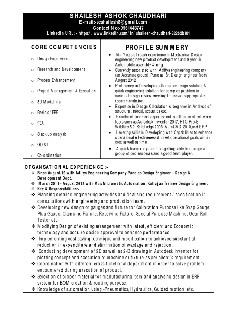 Shailesh Ashok Chaudhari - r02 | PDF | Engineering | Automation