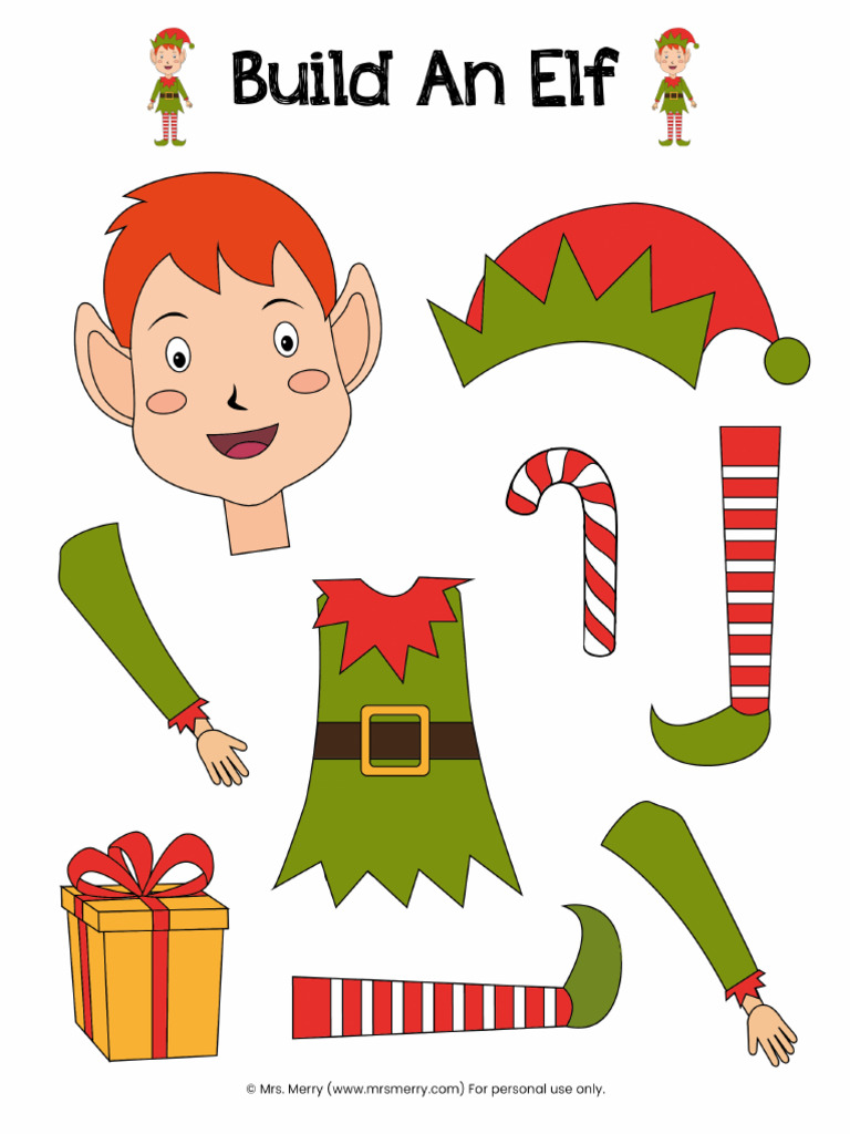 2, Color - Build An Elf - Christmas Activities - Mrs. Merry | PDF
