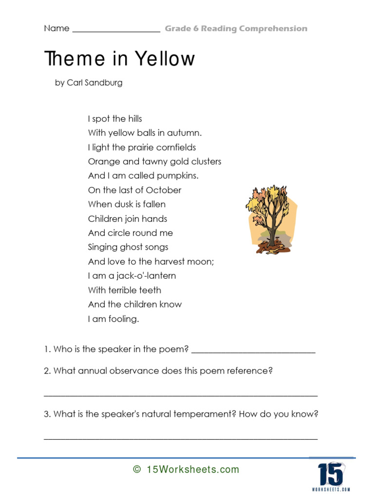 Theme in Yellow: by Carl Sandburg | PDF