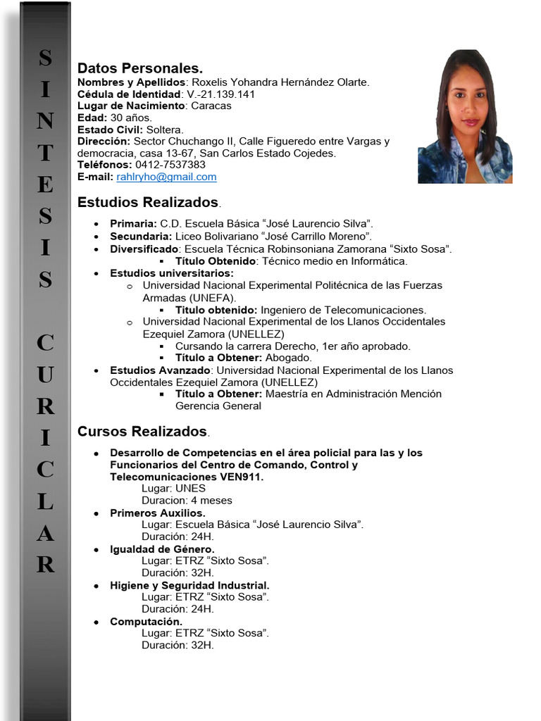 Curriculum Roxelis Hernandez-2 | PDF