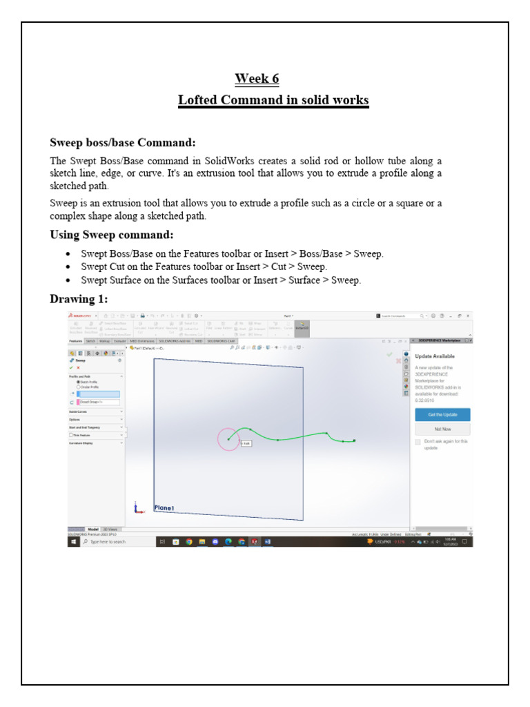 SolidWorks Sweep Boss/Base Guide | PDF