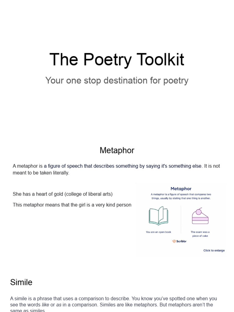 Poetry Toolkit | PDF | Narration | Metaphor