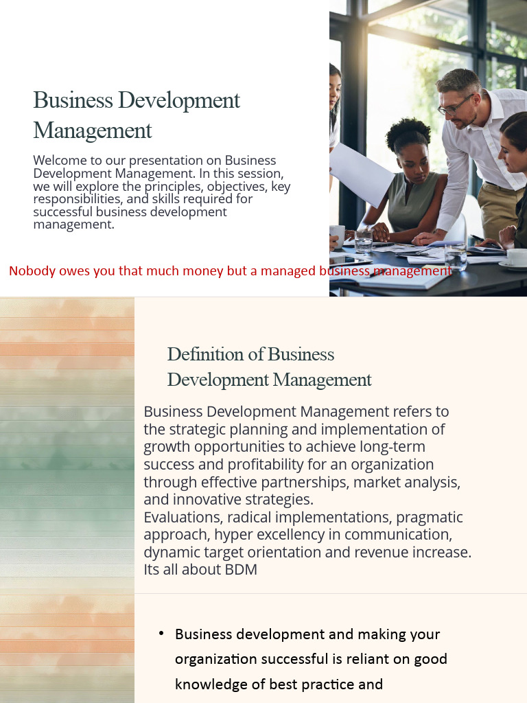 Business Development Management Overview | PDF | Marketing | Negotiation