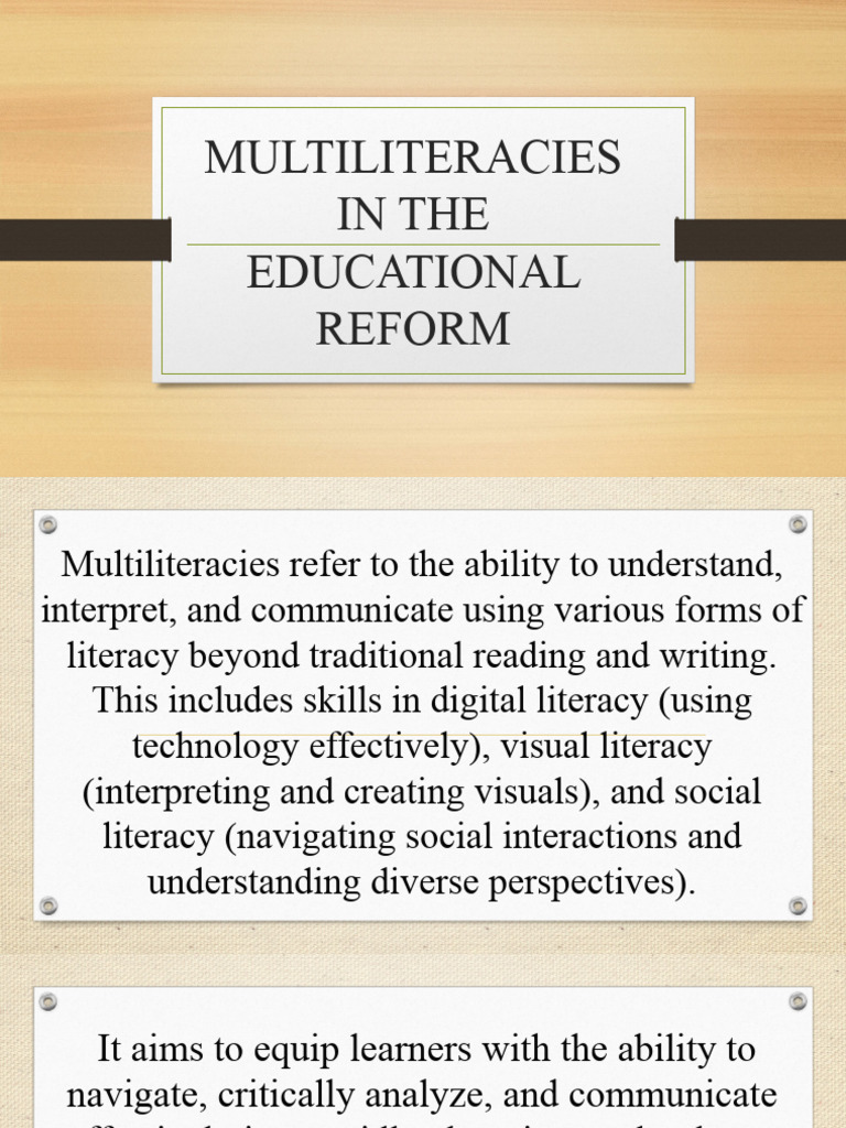 Multiliteracies in The Educational Reform | PDF | Literacy | Learning