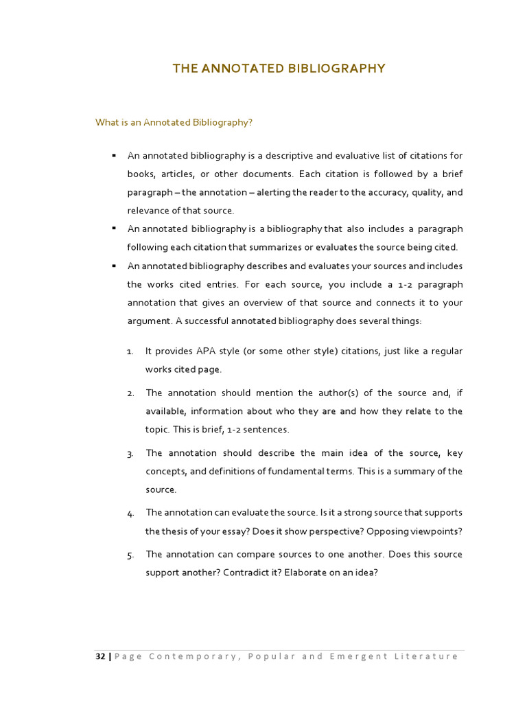 Lesson 3 The Annotated Bibliography | PDF