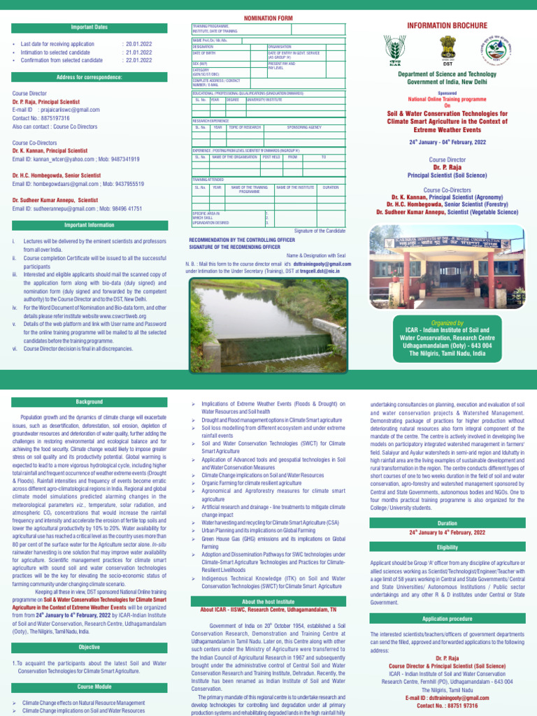 Dst9 SWCT Final Brochure 14.12.2021 | PDF | Agriculture | Climate Change