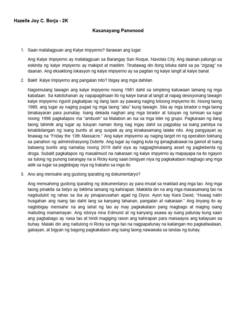 Kasanayang Panonood | PDF