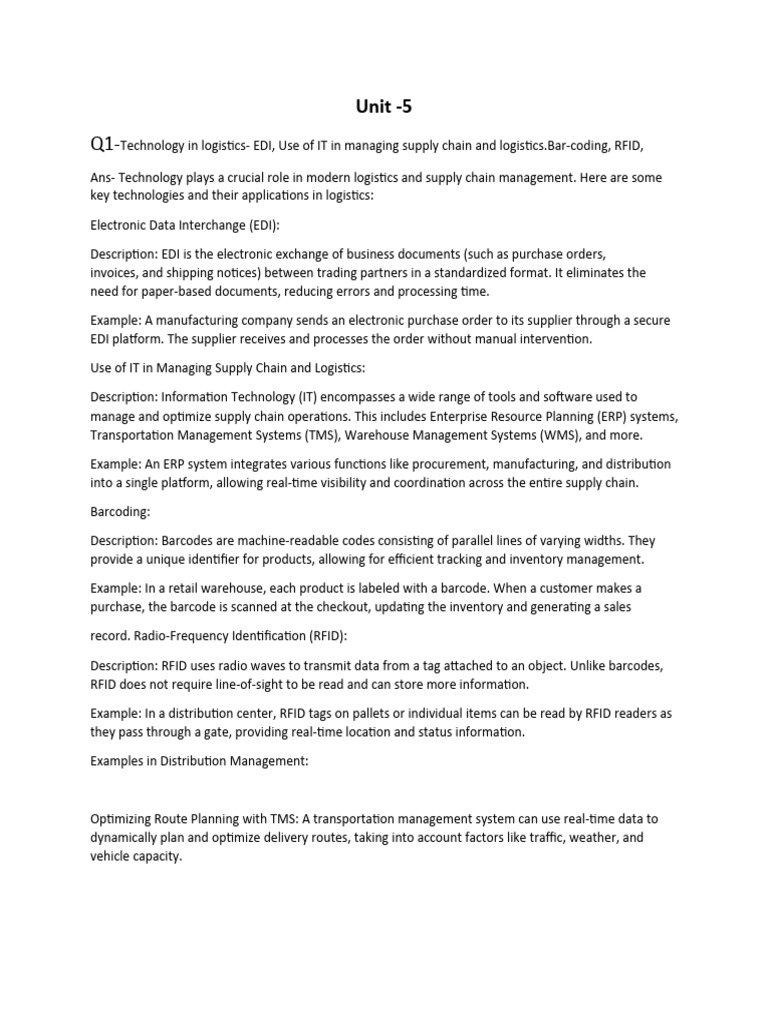 DM notes | PDF | Logistics | Warehouse