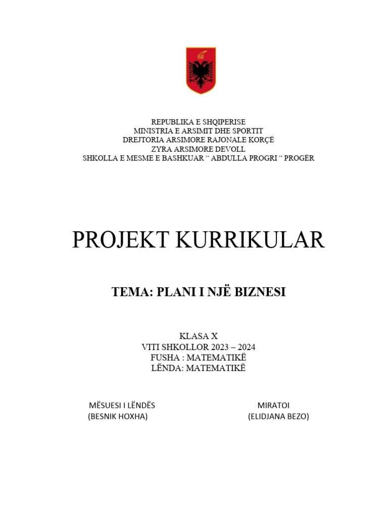 Projekt Kurrikular Mat 10 | PDF