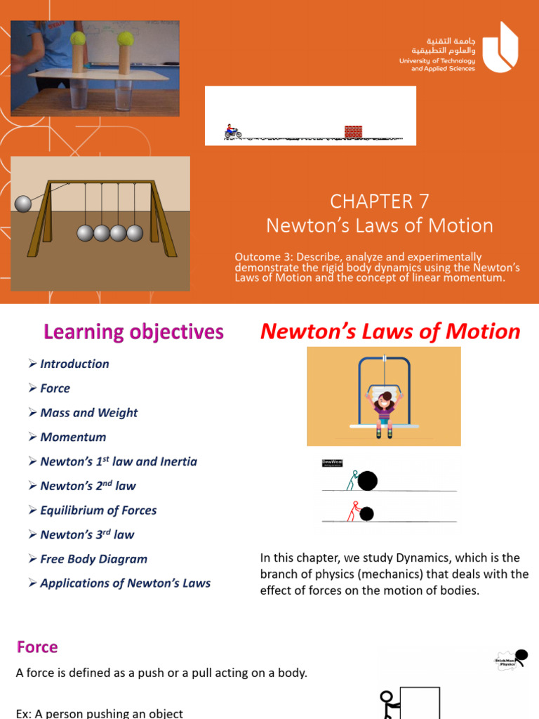 CHAPTER 7 - Newtons Laws of Motion | PDF | Force | Weight