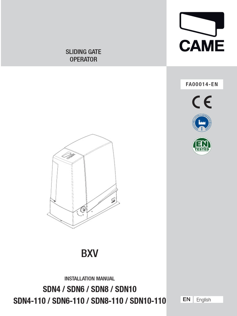 Came Bxv-Manual-En | PDF | Switch | Power Supply
