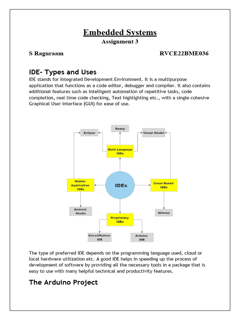 Embedded Systems Assignment 3 | PDF | Arduino | Microcontroller Embedded Systems Assignment 3 | PDF | Arduino | Microcontroller