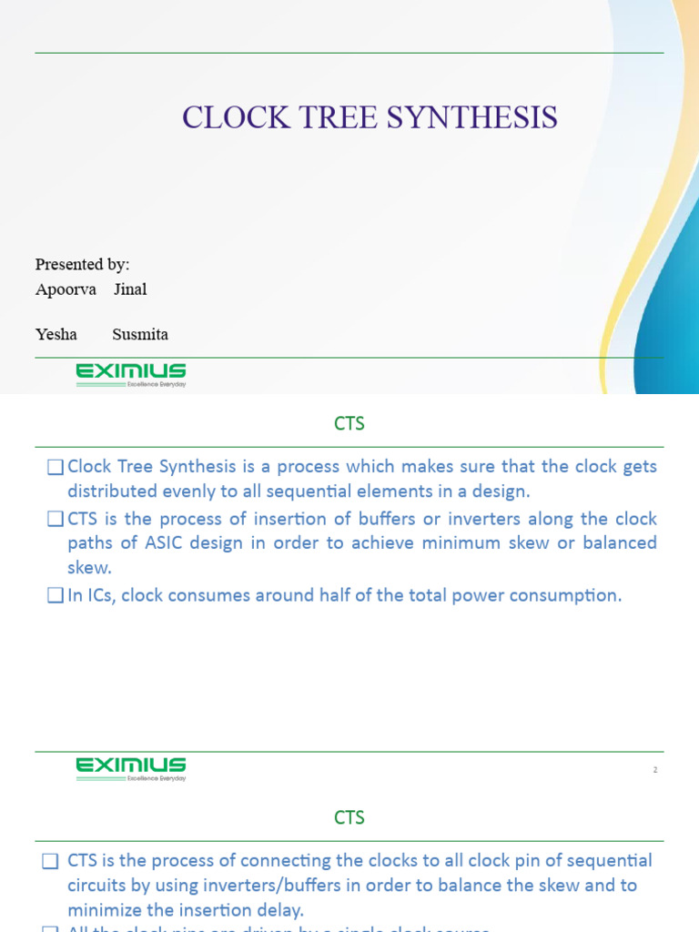 Clock Tree Synthesis: Presented By: Apoorva Jinal Yesha Susmita | PDF ...