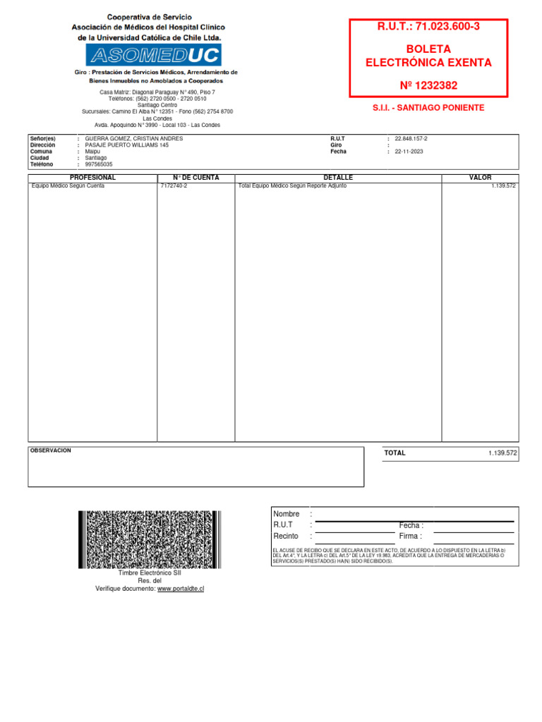 GUERRA GOMEZ, CRISTIAN ANDRES Boleta 22 Del 11 | PDF
