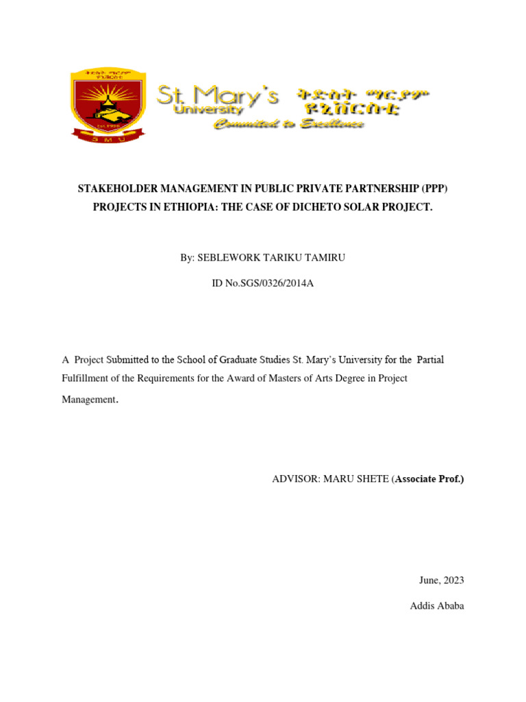 MA Thesis Final SEBLEWORK TARIKU TAMIRU | PDF | Public–Private ...