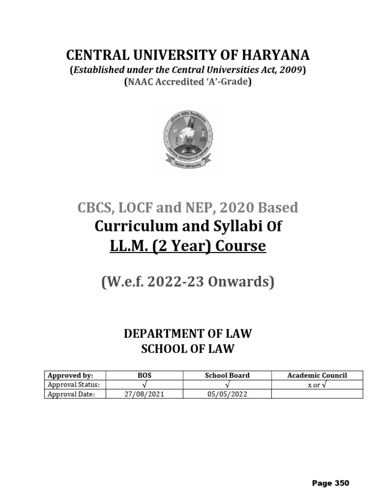 Ll M Syllabus 2022 23 Pdf Lawyer Curriculum