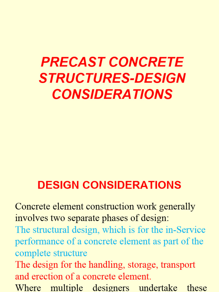 Precast Design Considerations | PDF