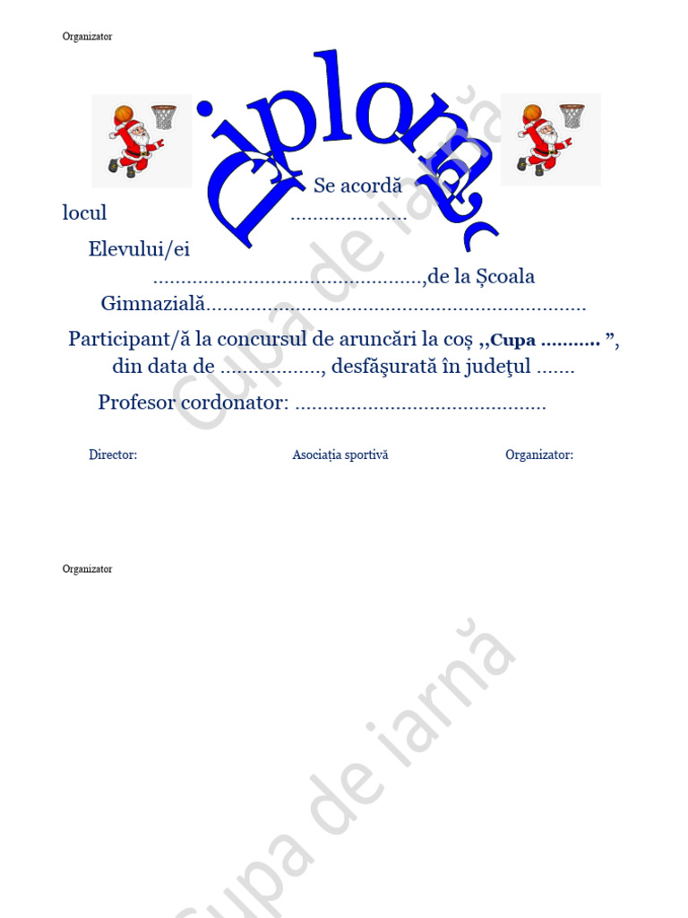 Diploma Concurs Sportiv | PDF