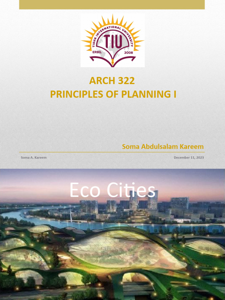 11th Lecture Eco Cities City Planning | PDF | Sustainable City | Ecology