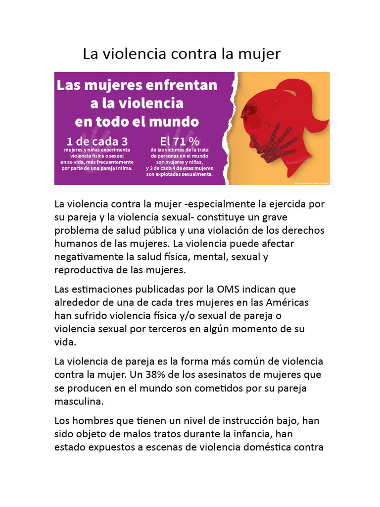 Viloencia Contra La Mujer | PDF | La violencia contra las mujeres | Violencia de género