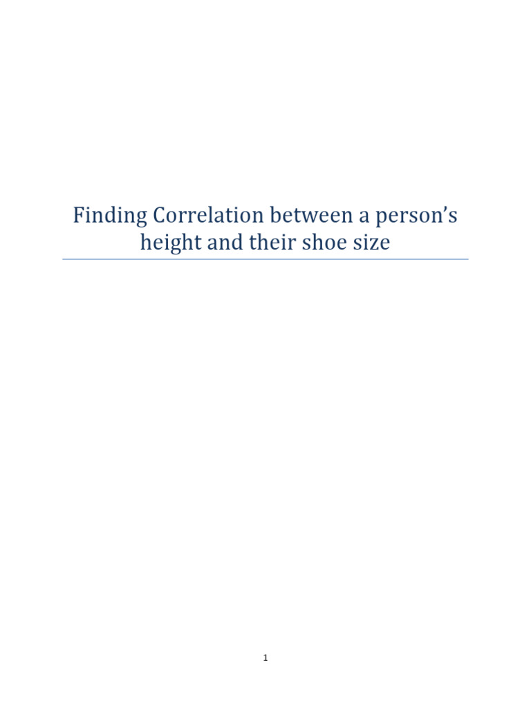 Correlation Between A Person's Height and Their Shoe Size | PDF | Shoe ...