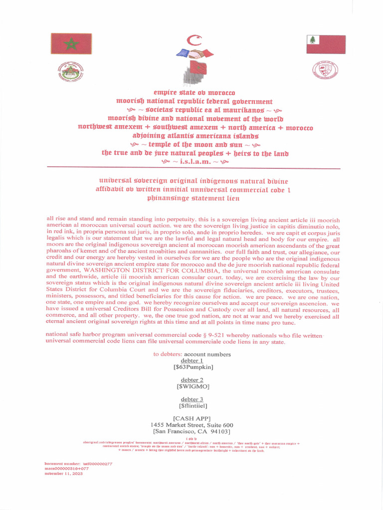 document number wtf000000277 universal sovereigne original indigenous ...