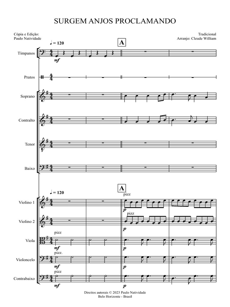 SURGEM ANJOS PROCLAMANDO - Partitura Completa | PDF