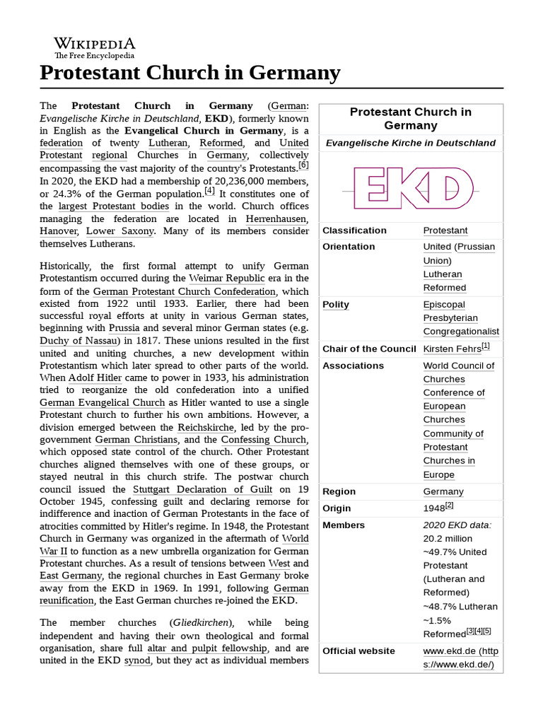 Protestant Church in Germany | PDF | Religious Organizations | Abrahamic Religions
