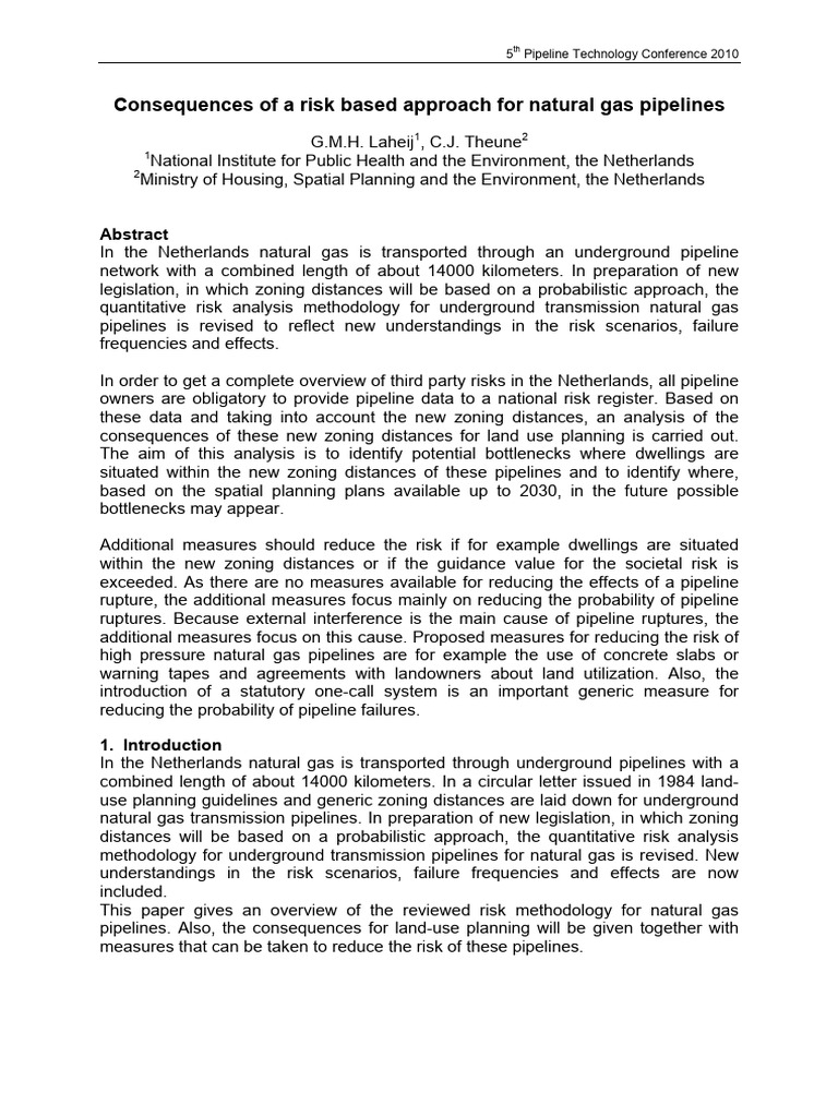 Consequences of A Risk Based Approach For Natural Gas Pipelines | PDF ...