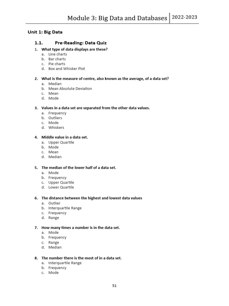 Module 3 - Unit 1 | PDF | Quartile | Privacy