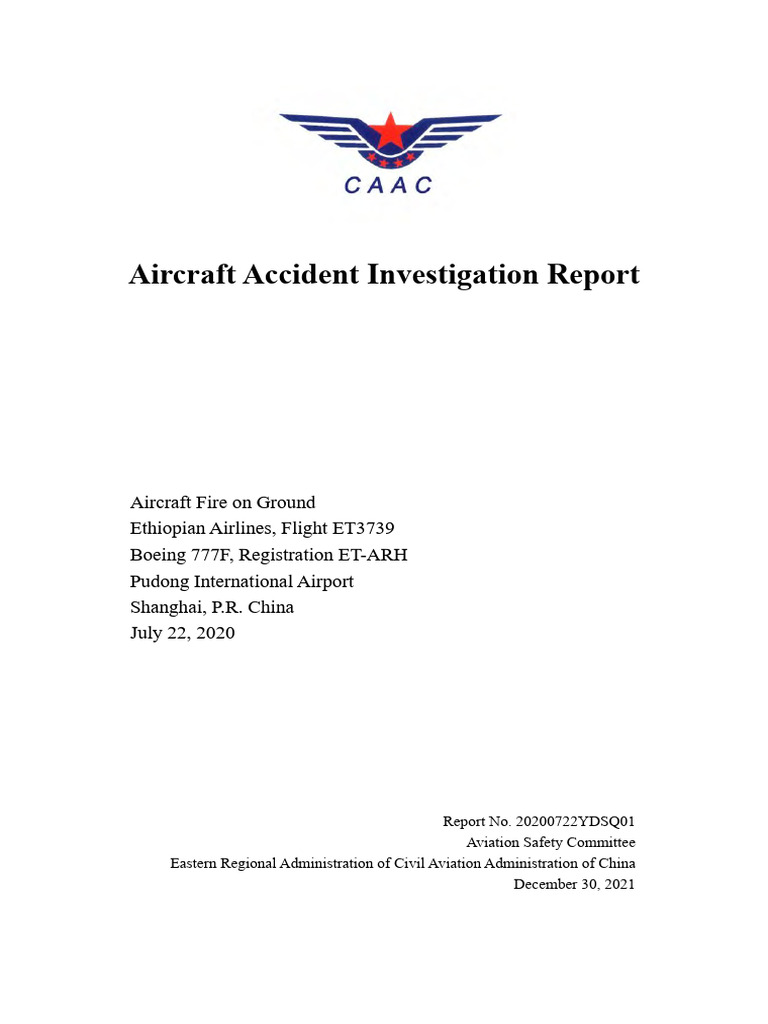 Aircraft Accident Investigation Report ( Report No. 20200722YDSQ01 ...