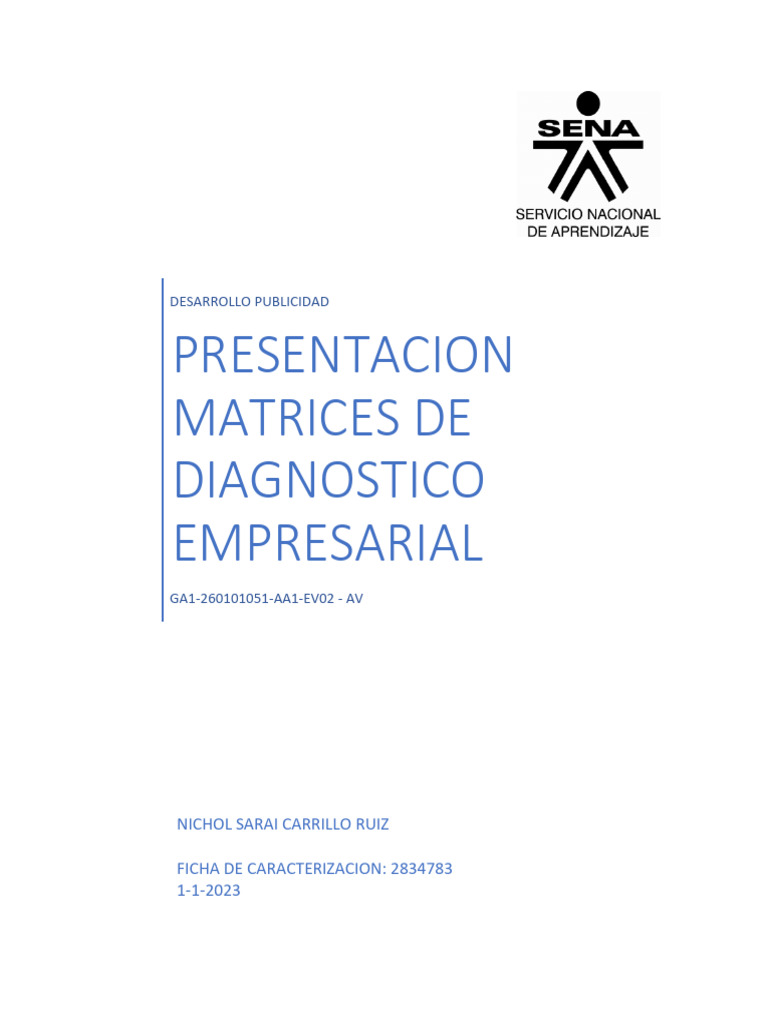 Presentacion Matrices de Diagnostico Empresarial Nichol | PDF