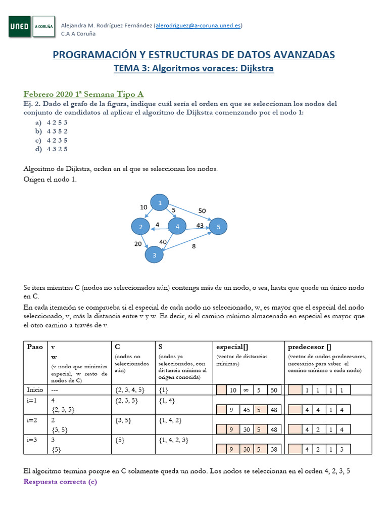 Tema3AlgoritmosVoraces Dijkstra New | PDF | Informática