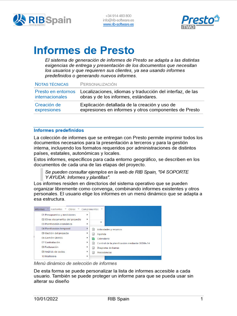 Informes Presto | PDF
