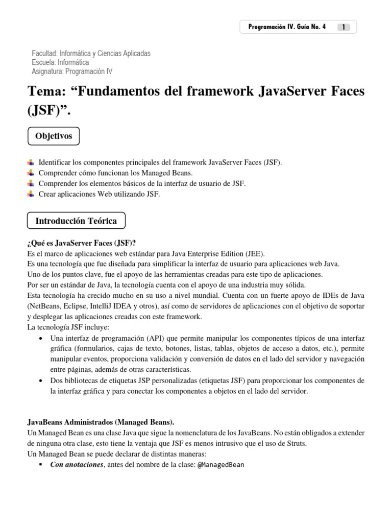 Guía No. 4 Programación IV | PDF | Java (lenguaje de programación ...