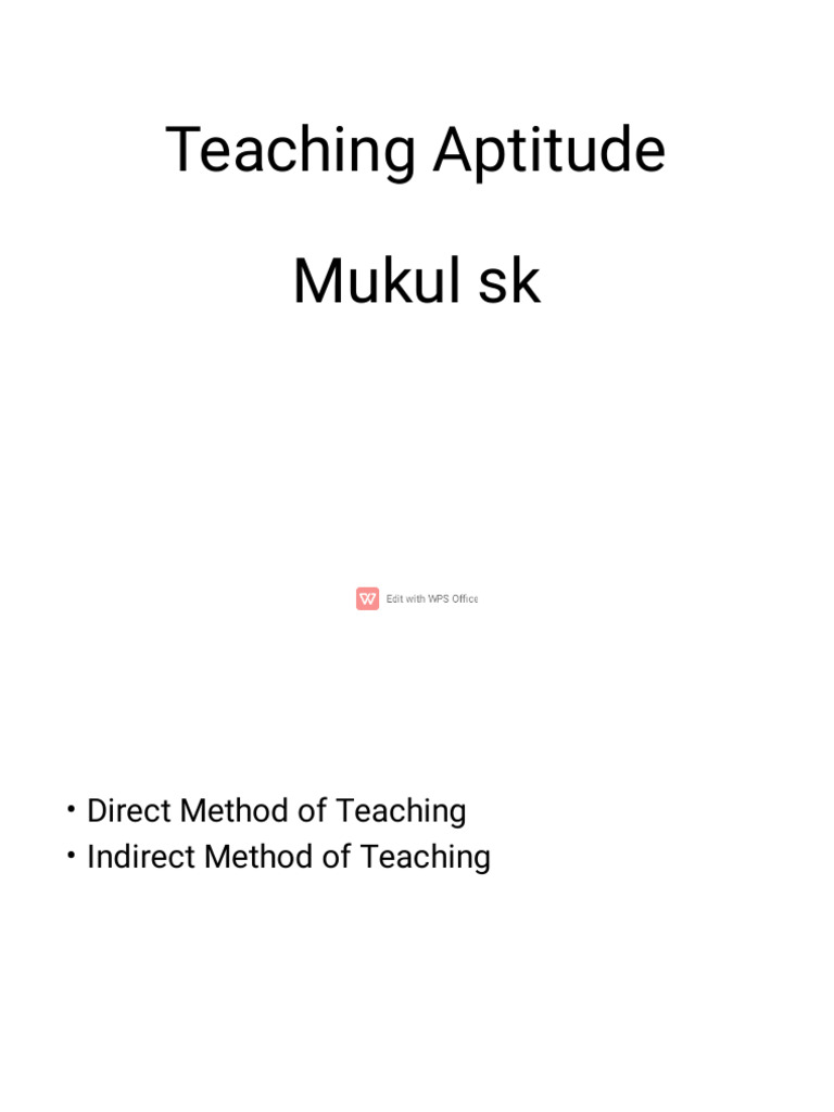 Teaching Aptitude 3 Mukul | PDF | Teachers | Learning