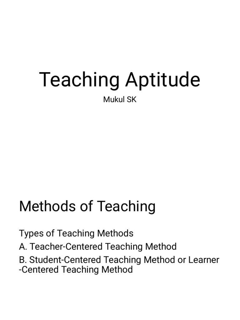 Teaching Aptitude 2 Mukul SK | PDF