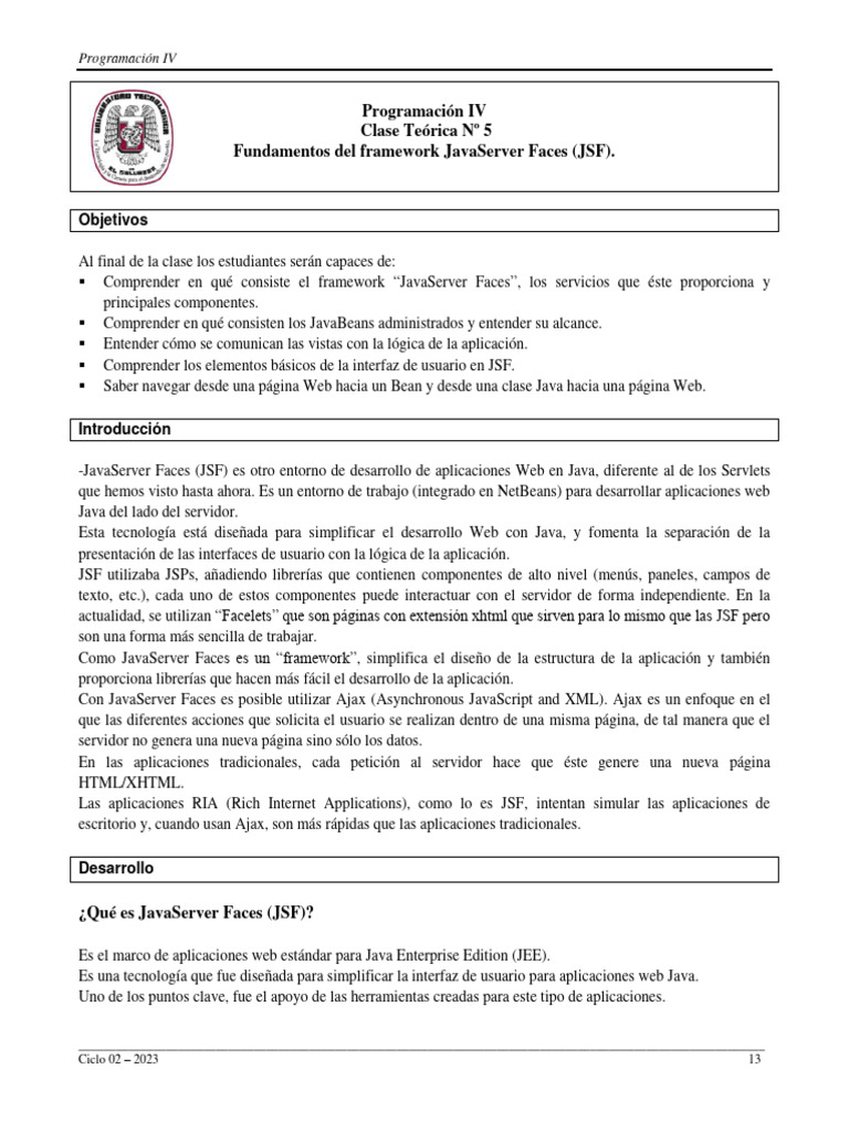 Clase No. 5 Programación IV | PDF | Aplicación web | Java (lenguaje de programación)