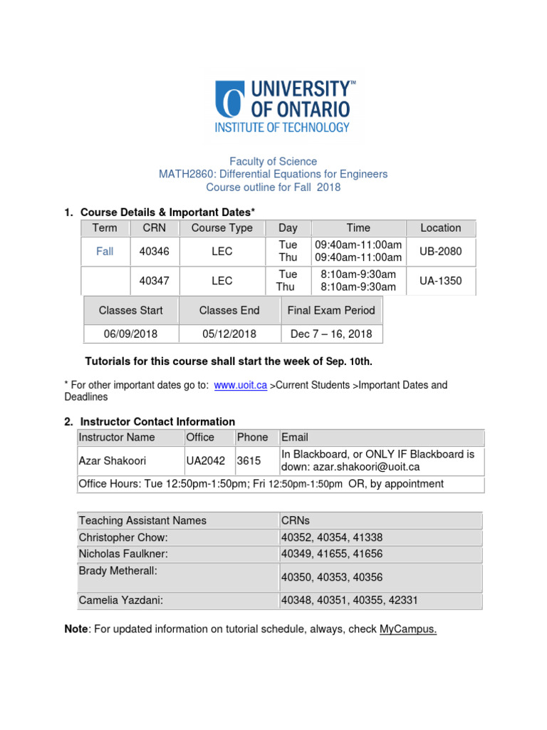 Differential Equations Syllabus | PDF