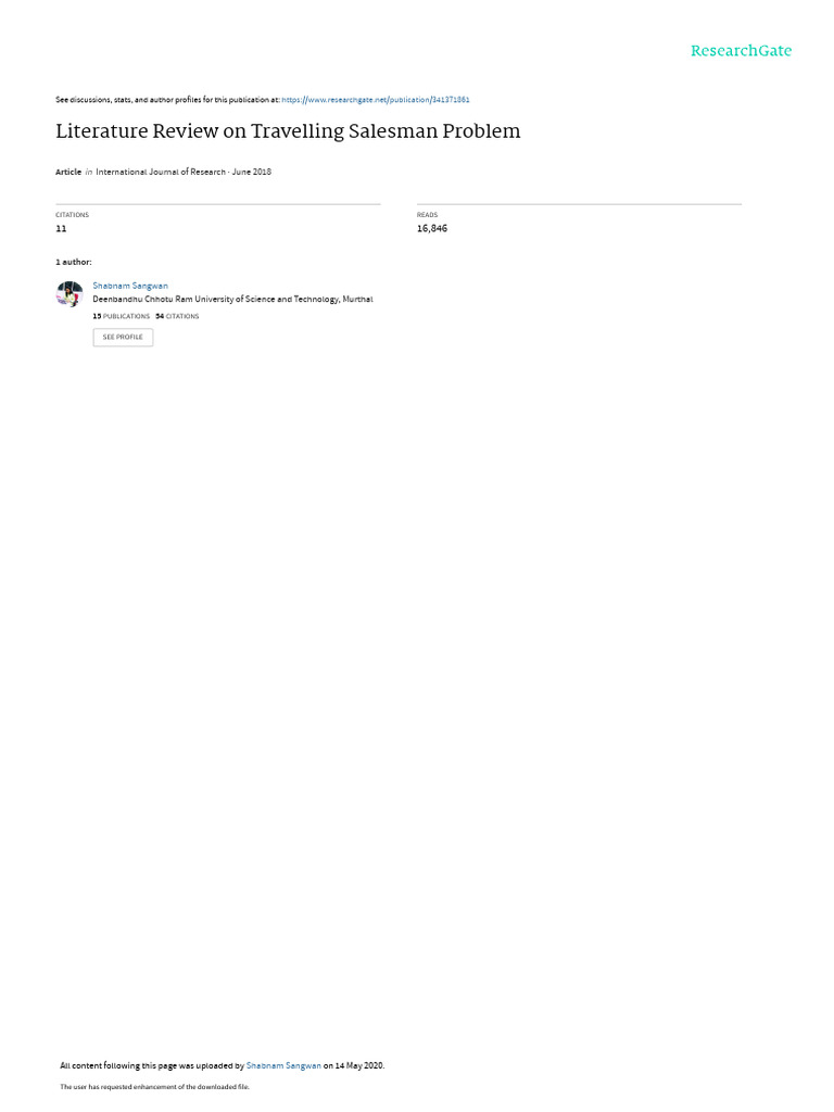 TSP Solutions Overview | PDF | Mathematical Optimization | Computer Science