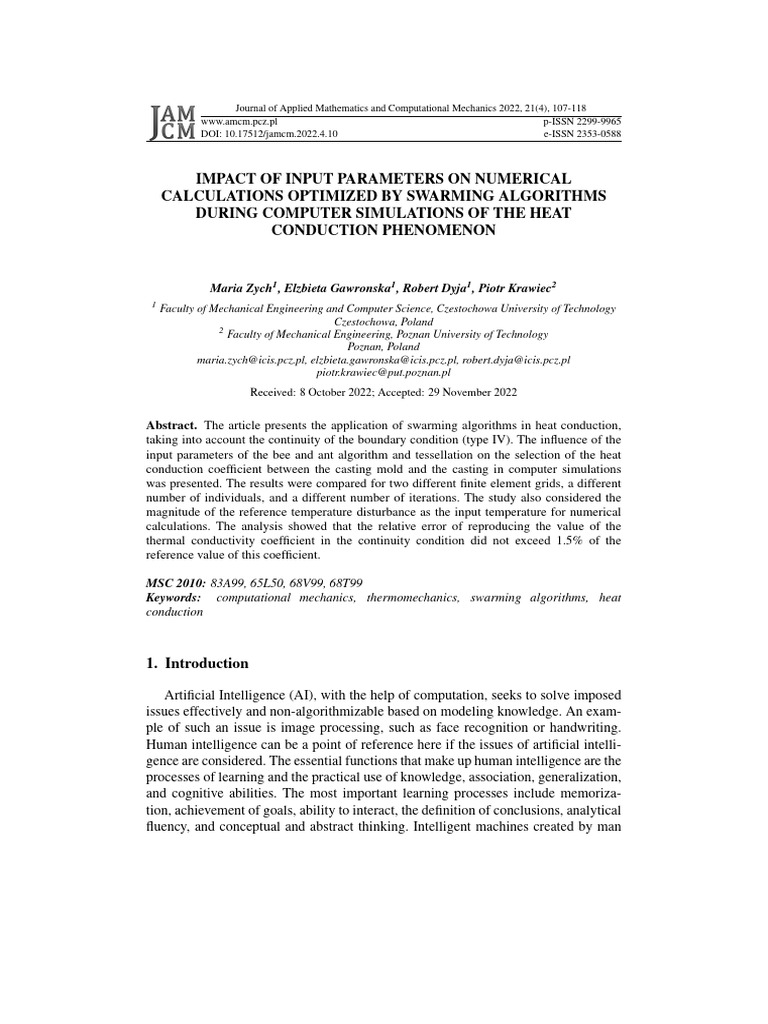 Impact of Input Parameters On Numerical | PDF