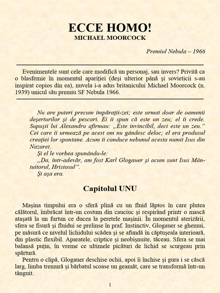 01.michael Moorcock - Ecce Homo! | PDF